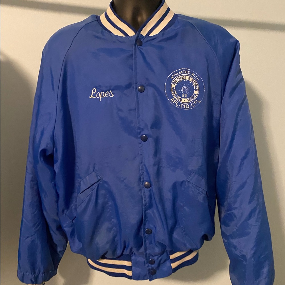 Men’s Large Varsity Bomber Jacket - Blue - Gem